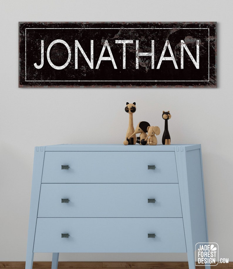 Vintage BABY NAME SIGN printable or Large Canvas Sign - Etsy