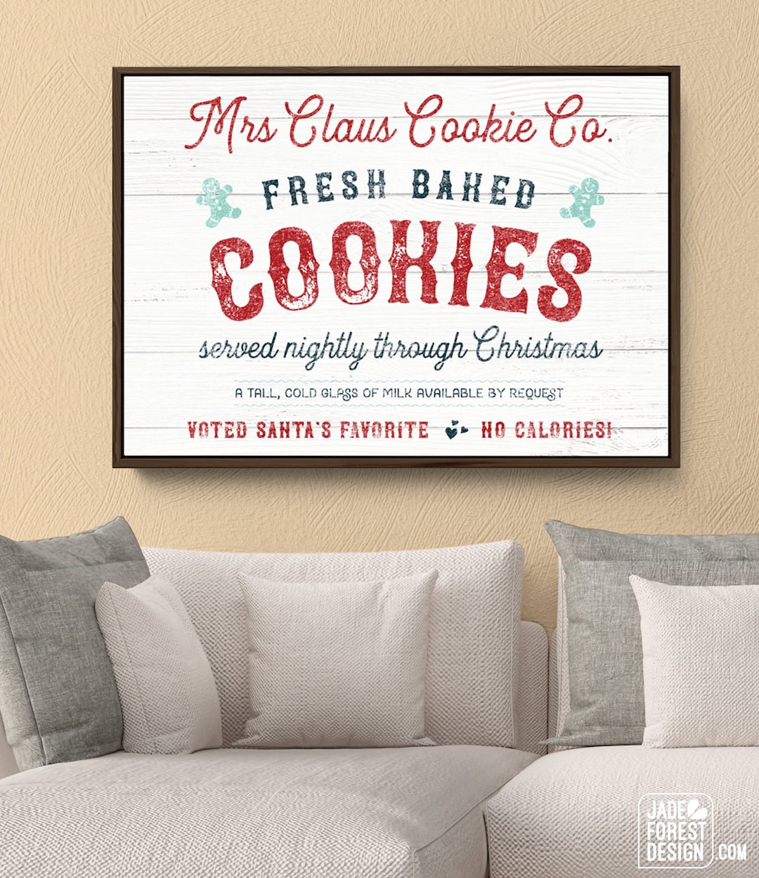 CHRISTMAS COOKIES Sign paper Print or Framed Canvas Modern Farmhouse ...