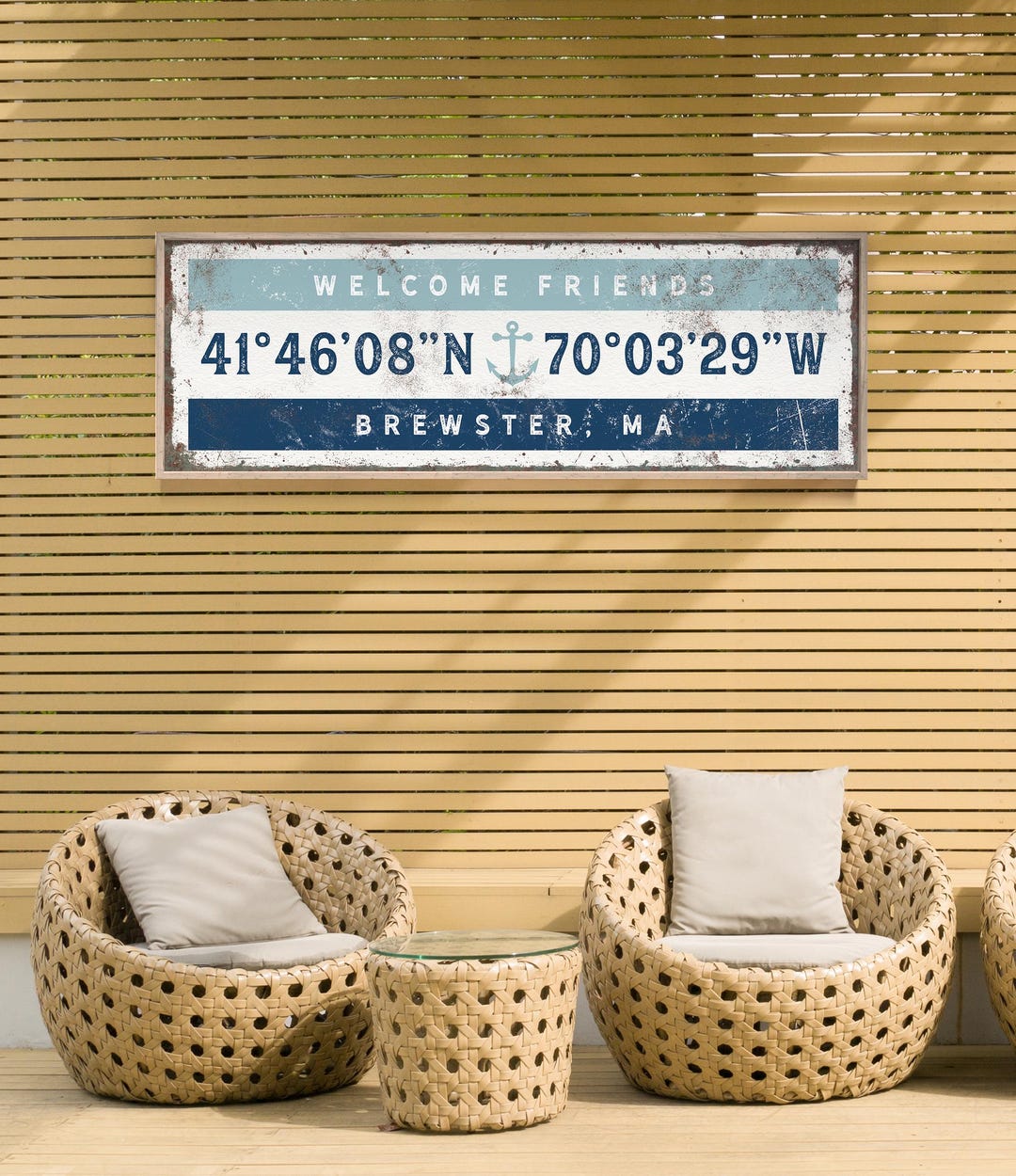 Coordinates Wall Art: Custom GPS Latitude & Longitude - Nautical Theme ...