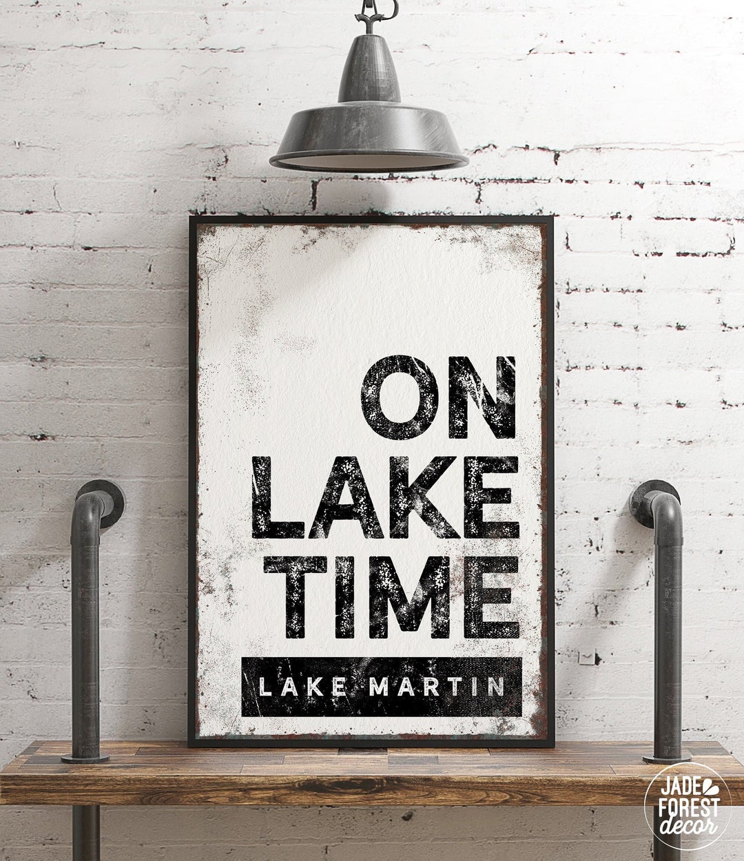 Black "on LAKE Time" Sign > Vintage Lake Martin Wall Art for Farmhouse ...