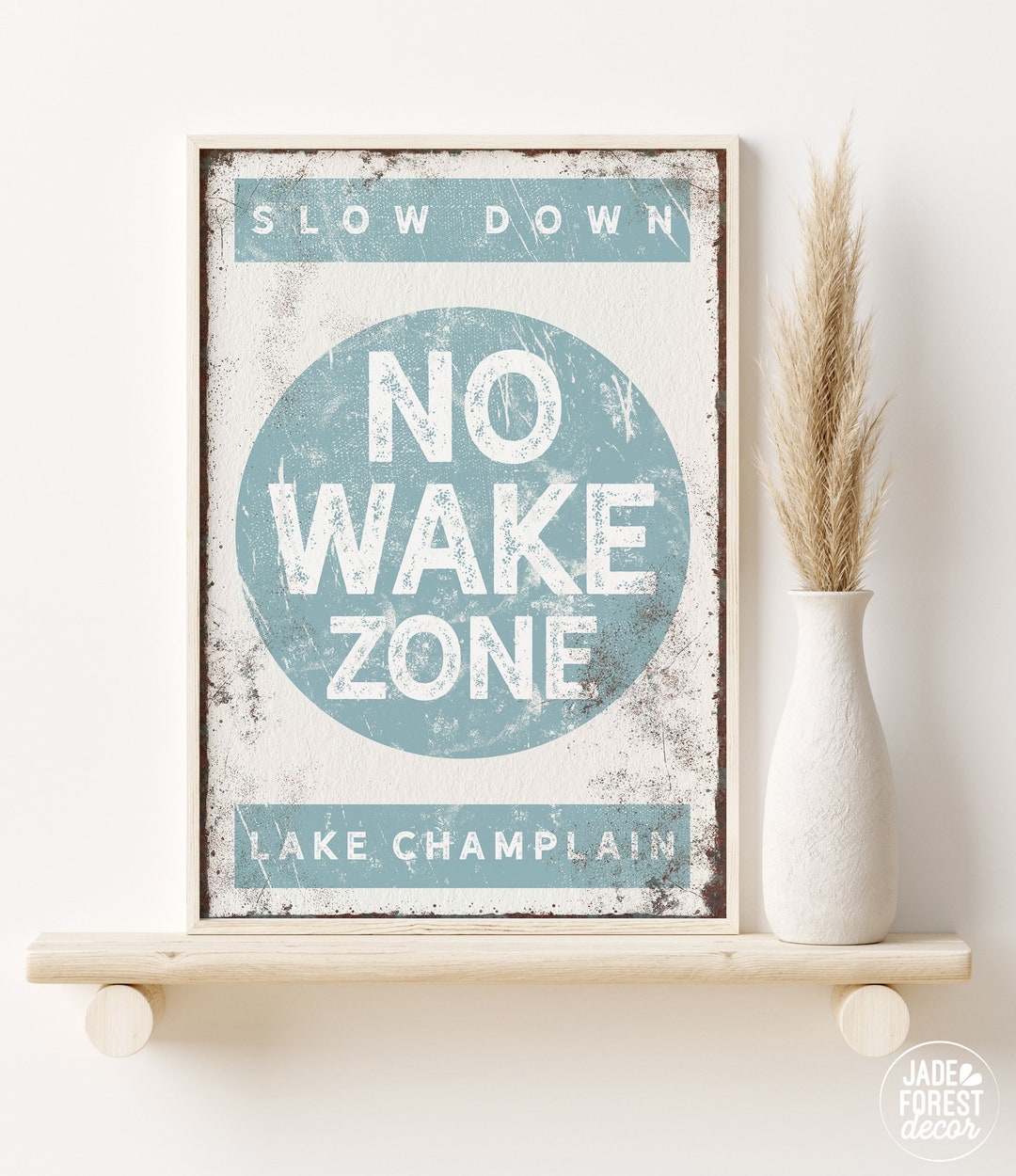 Tide Blue "no WAKE Zone" Sign > Vintage Lake Champlain Poster for ...