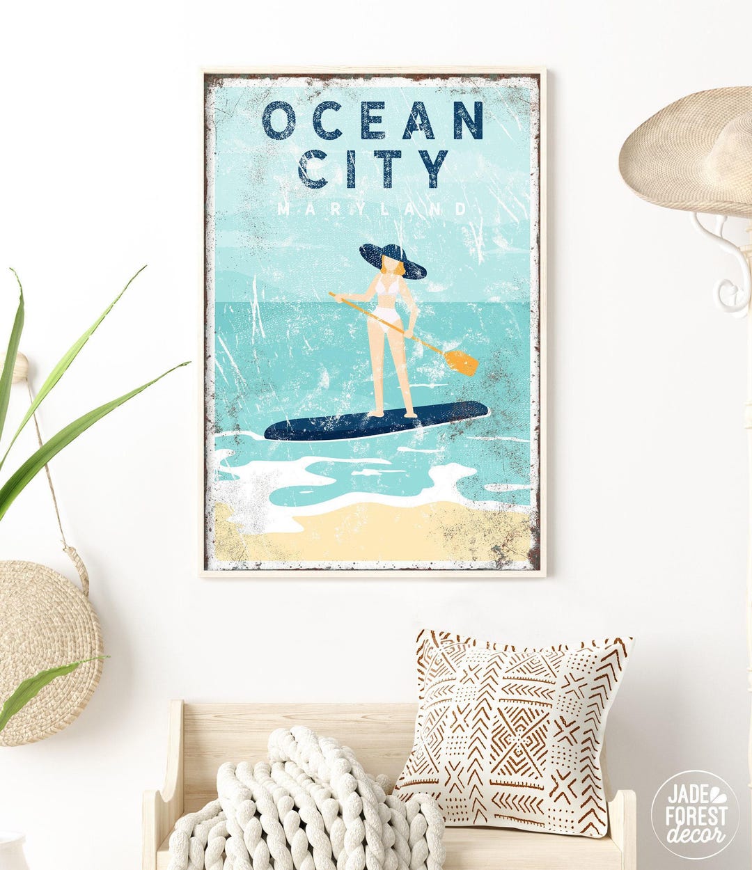 Ocean City Sign: Personalized Coastal Wall Art (custom Colors & Text ...