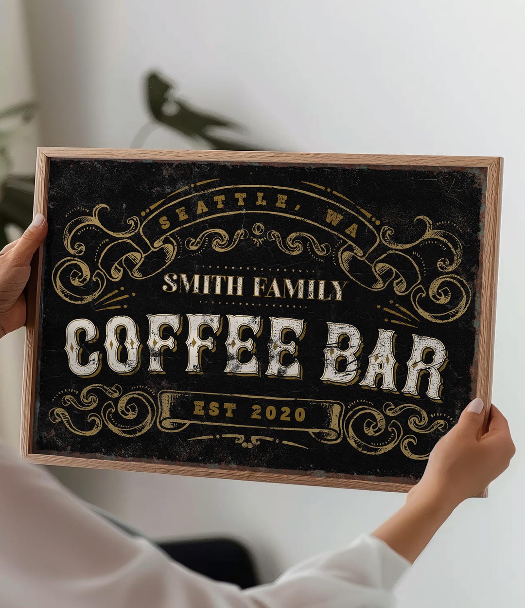 Personalized Coffee Bar Sign, Custom Coffee Canvas Prints, Gift for ...