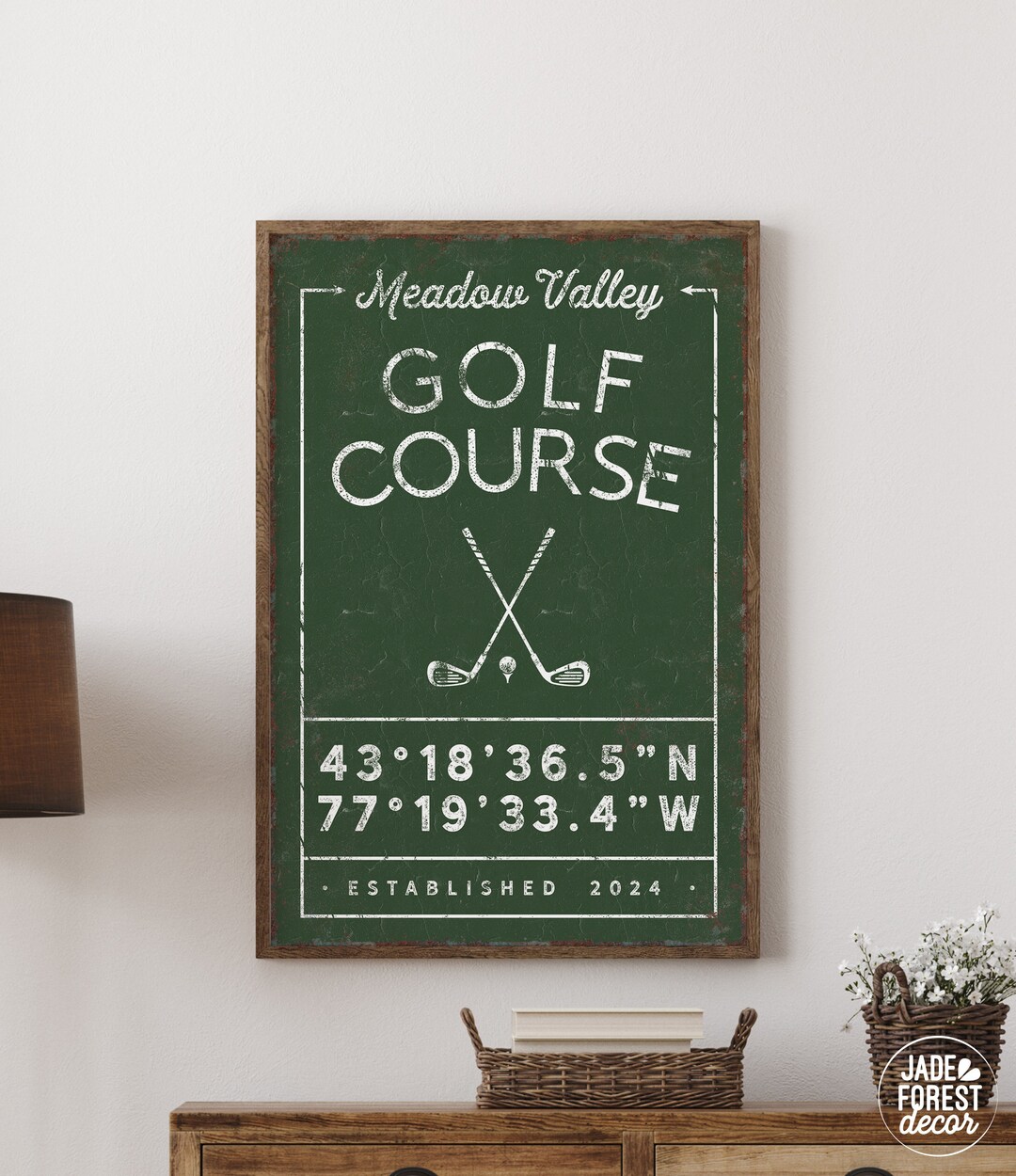 Custom GOLF COURSE Sign With Coordinates, Personalized Golf Gift for ...
