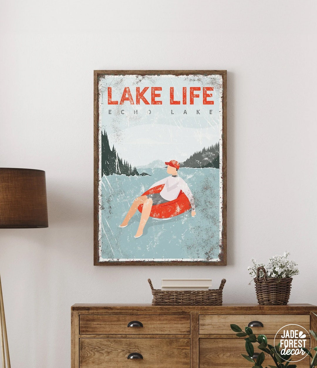 Vintage LAKE LIFE Sign Personalized Lake House Decor, Custom Tubing ...