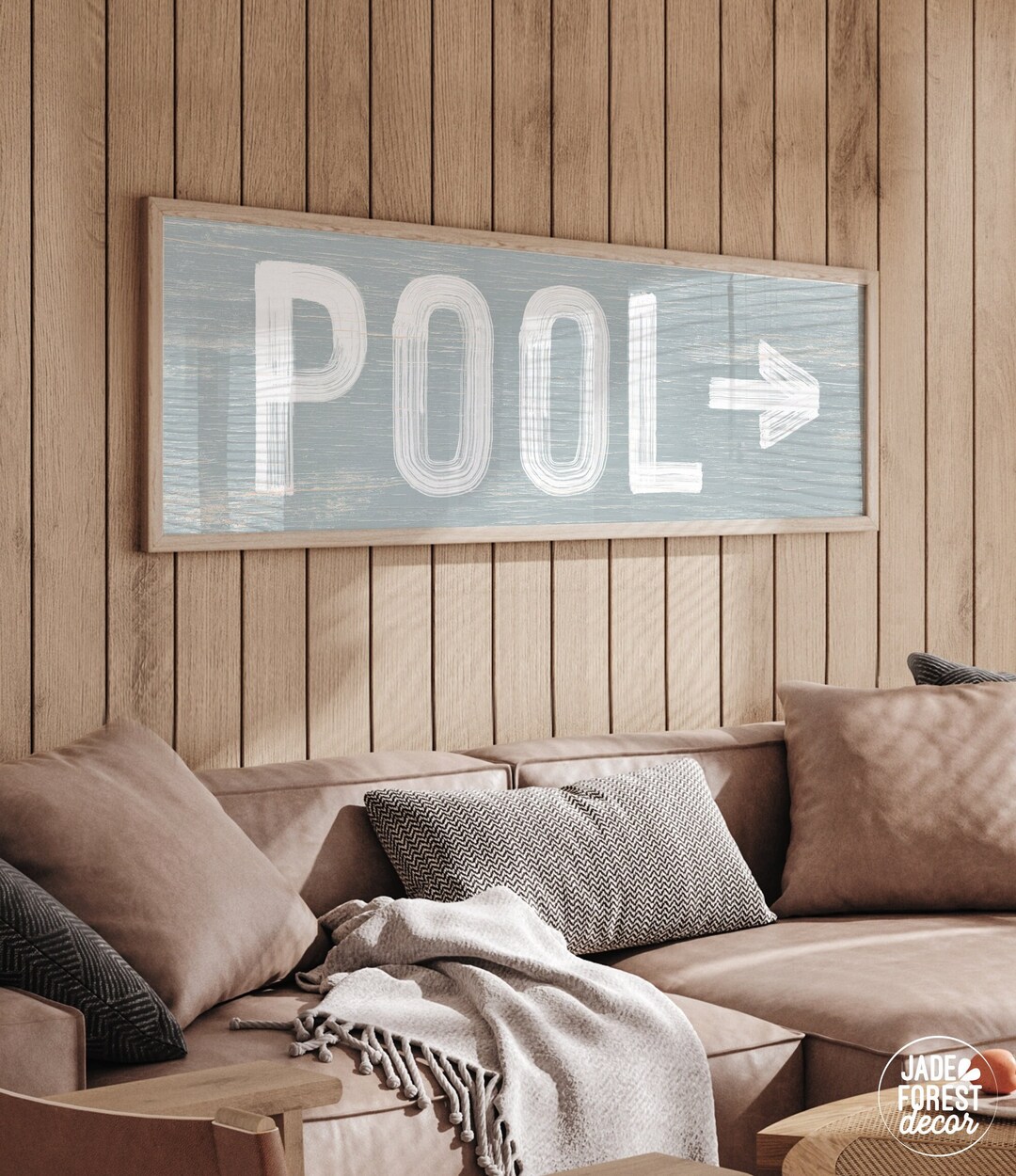 Large POOL Sign With Arrow, Vintage Pool Directional Art, Smoke Gray ...