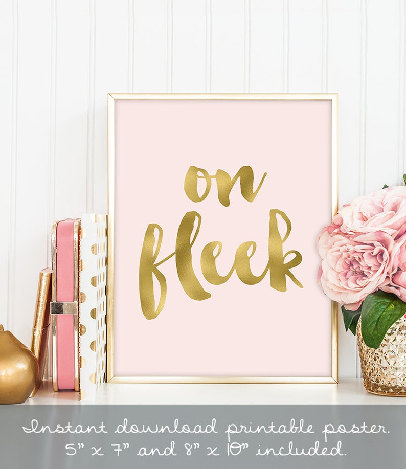 Hello gorgeous poster / wall art print DIY / GOLDEN BLUSH / | Etsy