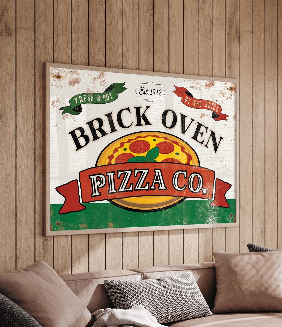 Personalized Pizzeria Sign, Metal Pizza Sign, Pizza Kitchen Decor ...