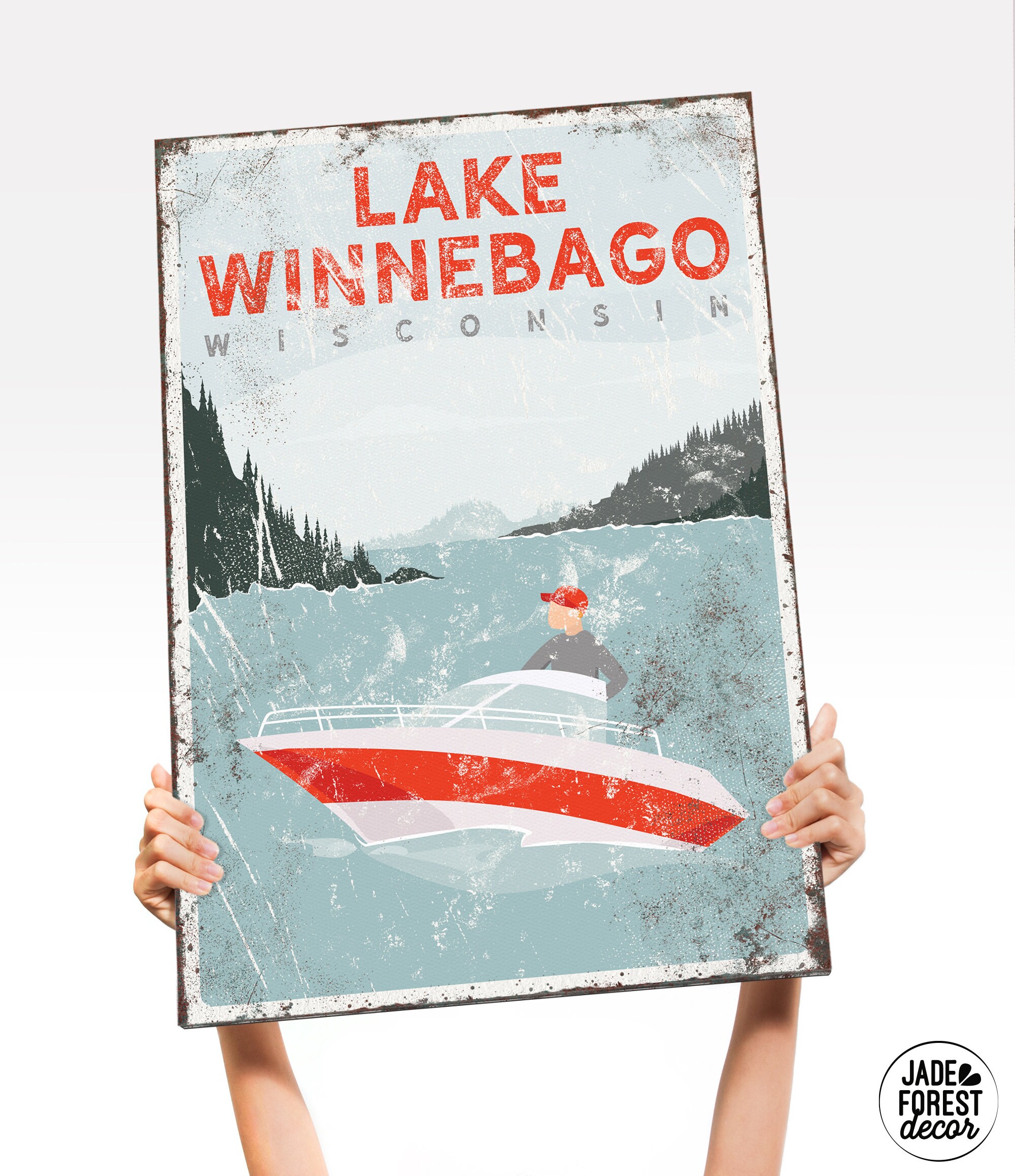vintage lake sign > personalized paddleboard on lake art print ...
