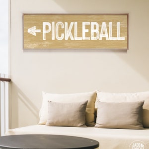 Large PICKLEBALL Sign With Arrow > Pickleball Directional Art, Navy ...