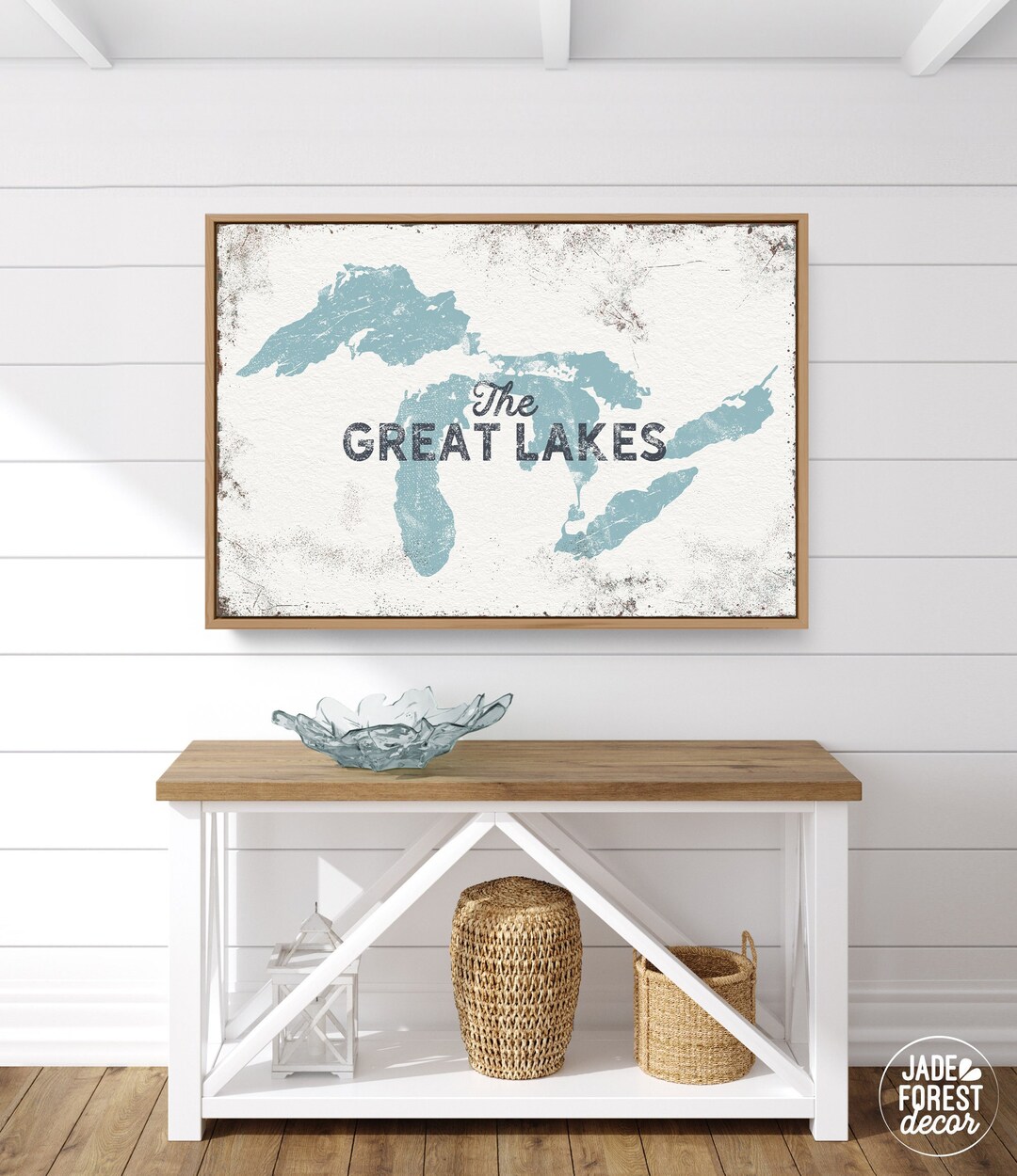 The GREAT LAKES Sign > Personalized Framed Canvas Print for Lakehouse ...