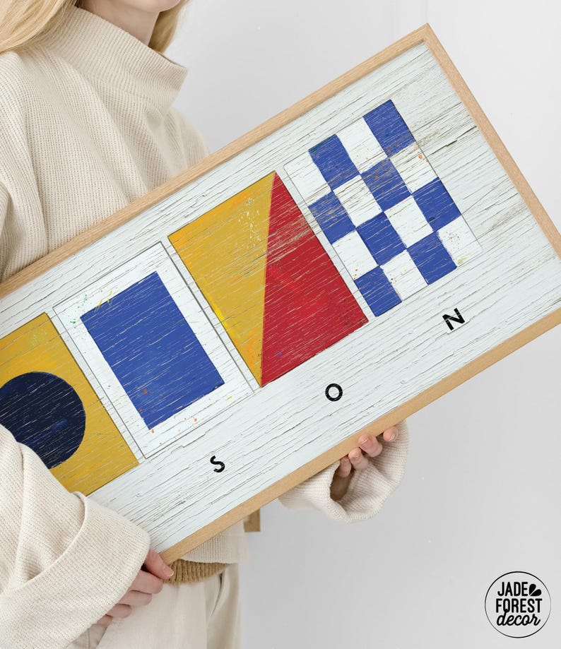 Custom Nautical Flags Sign, Sailing Flags Last Name Personalized Gift ...