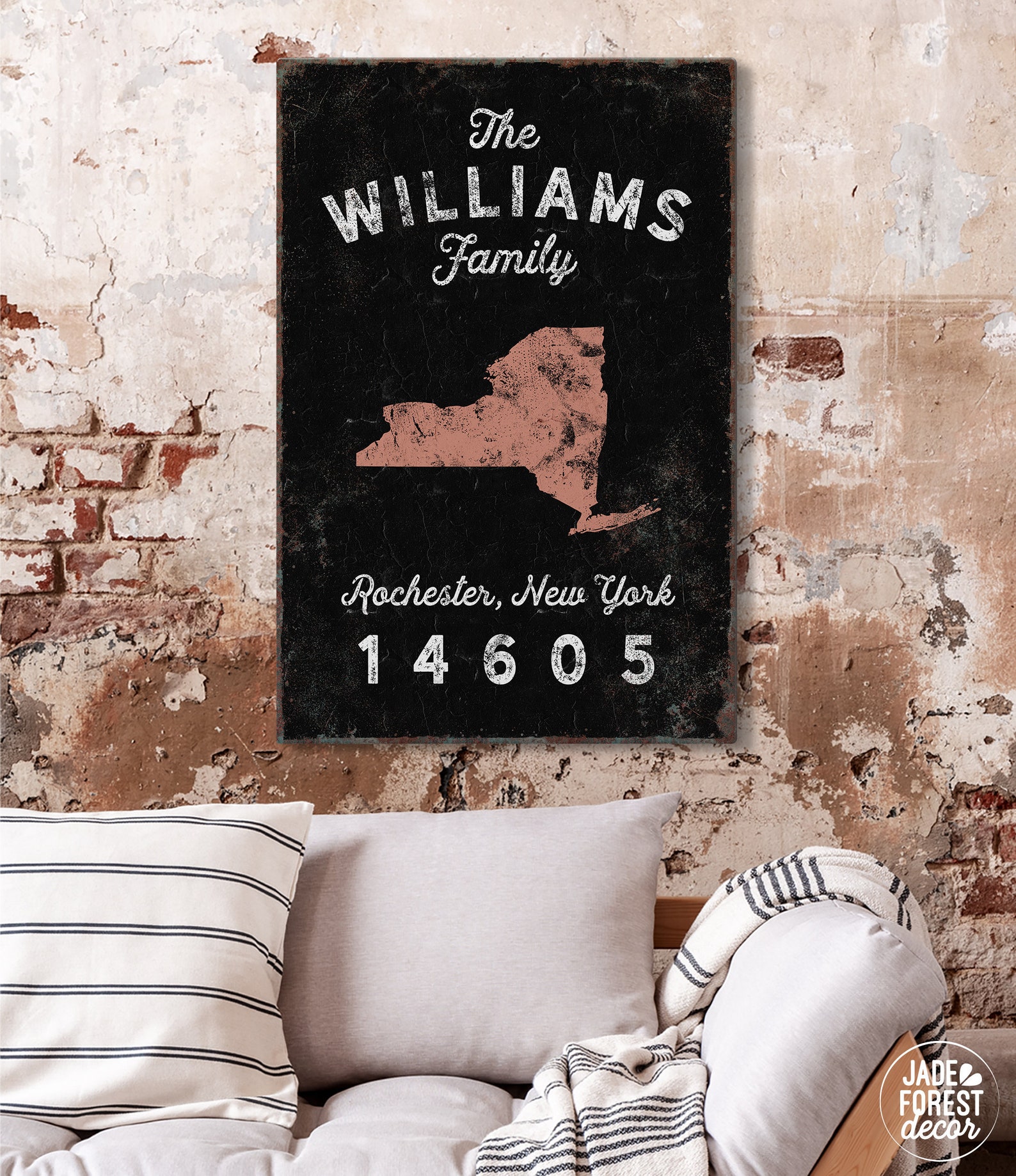 Rustic LAST NAME Sign Personalized Farmhouse Canvas - Etsy