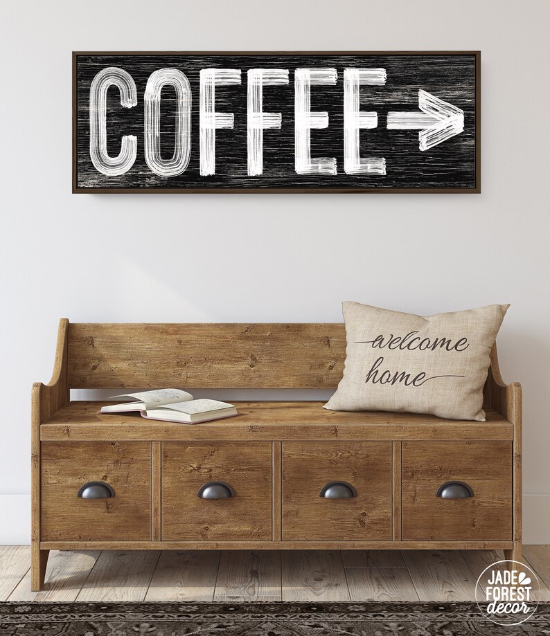 Vintage COFFEE Sign With Arrow Coffee Bar Decor for - Etsy