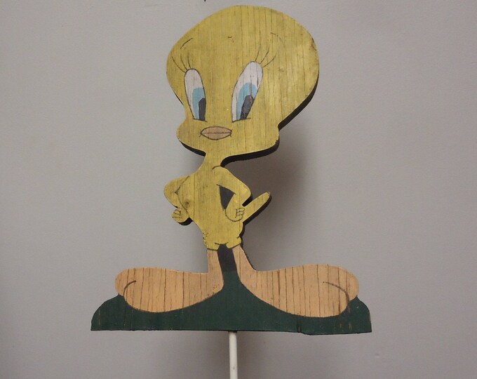 Tweety Bird Wood Sign Yard Stake Vintage Garden - Etsy