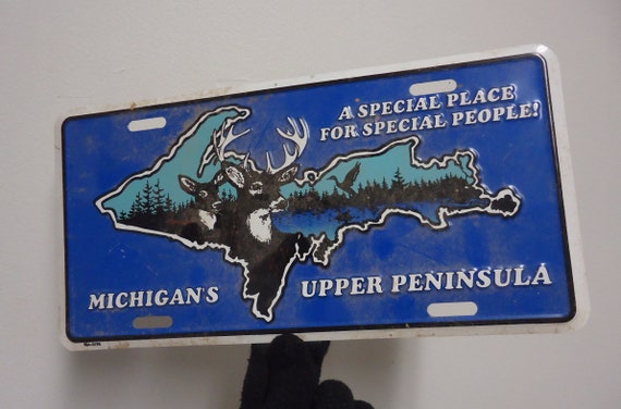 Michigan Upper Peninsula Vintage License Plate Vintagedeer | Etsy