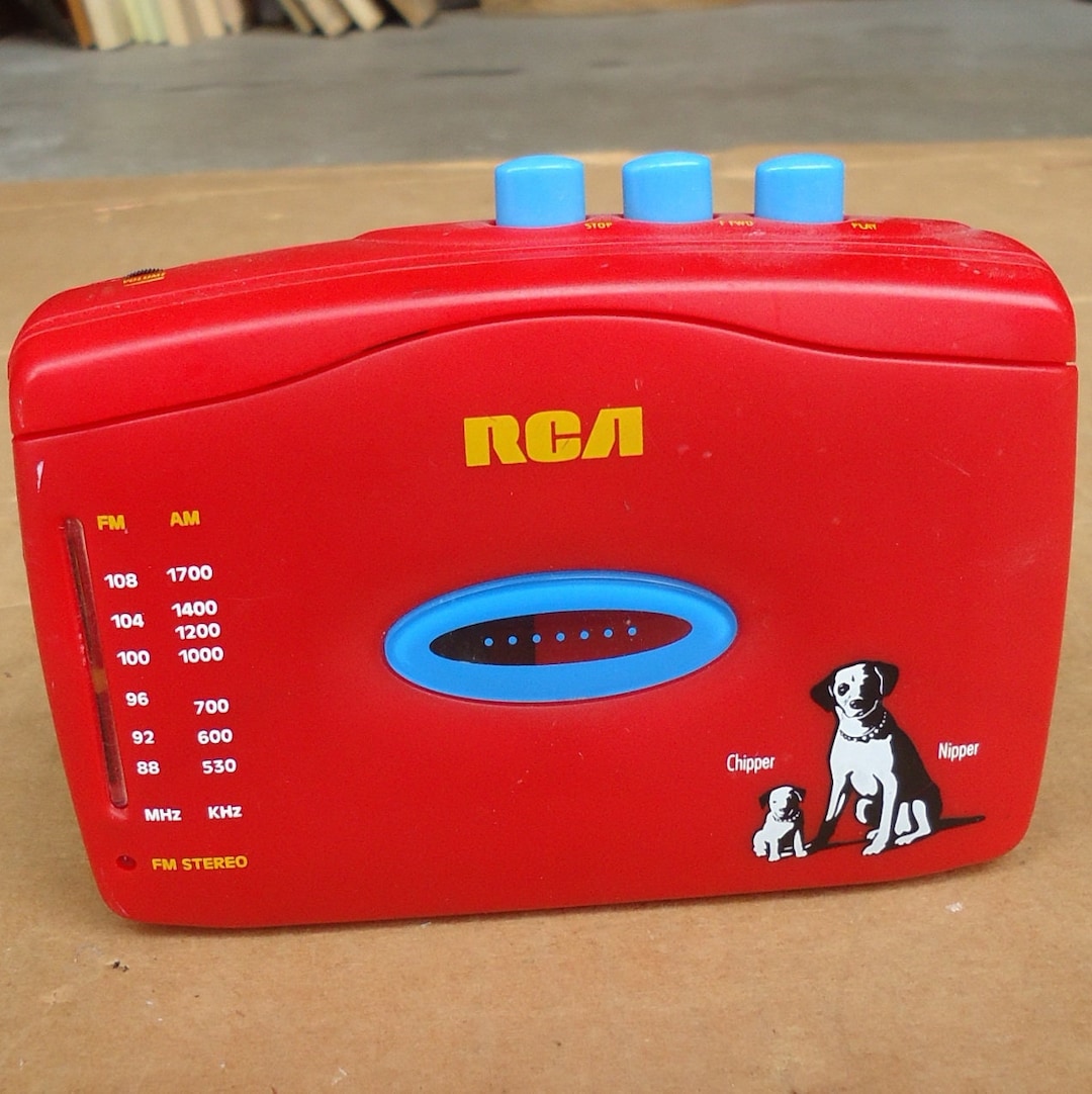 RCA Nipper Dog Red Walkman Cassette Player Vintage - Etsy