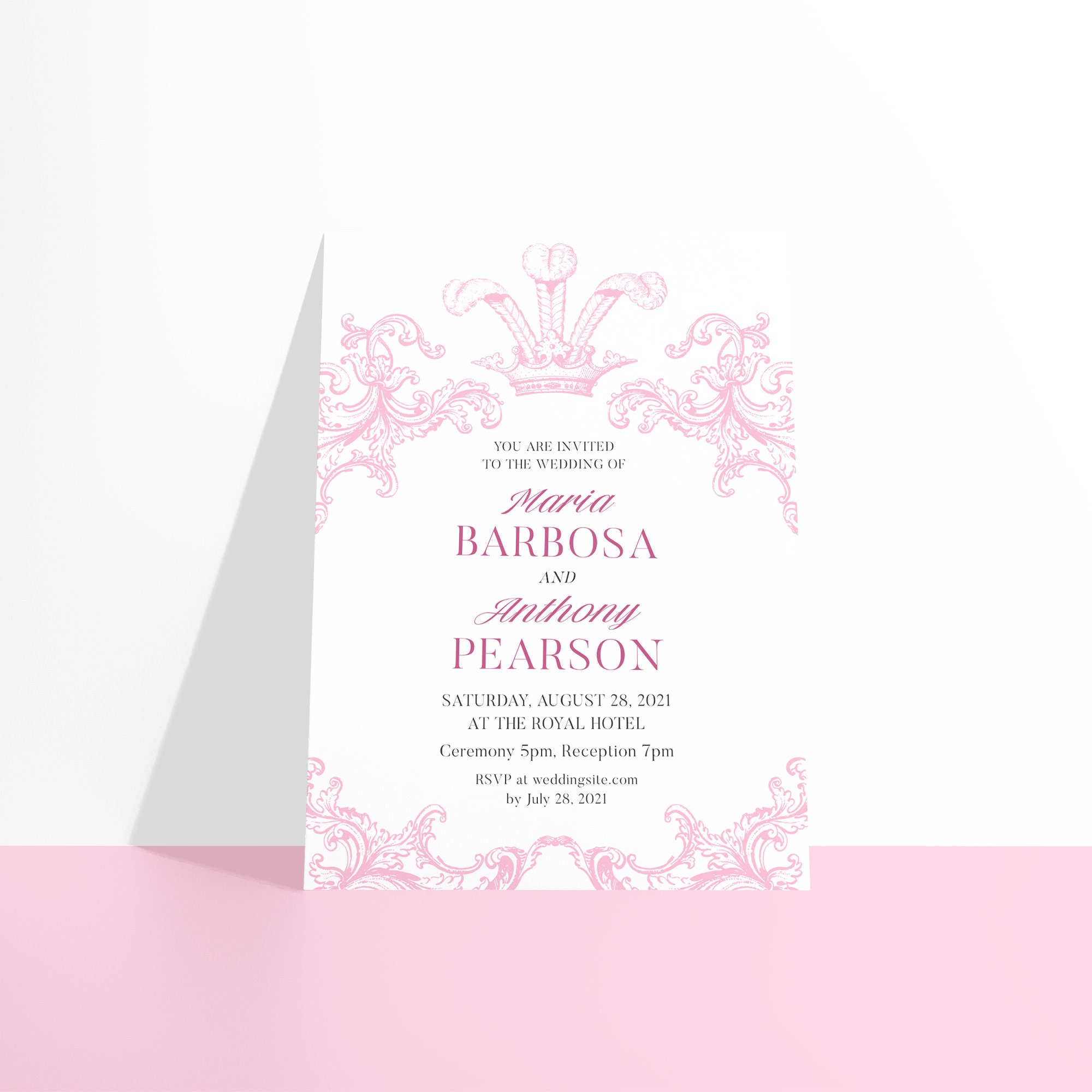 PRINTABLE Castlefield Pink Rococo Baroque Marie Antoinette Wedding ...