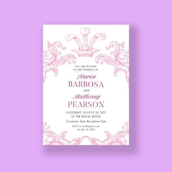 PRINTABLE Castlefield Pink Rococo Baroque Marie Antoinette Wedding ...