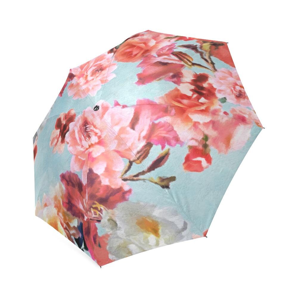 Castlefield Sunny Floral Flower Design Foldable Umbrella - Etsy