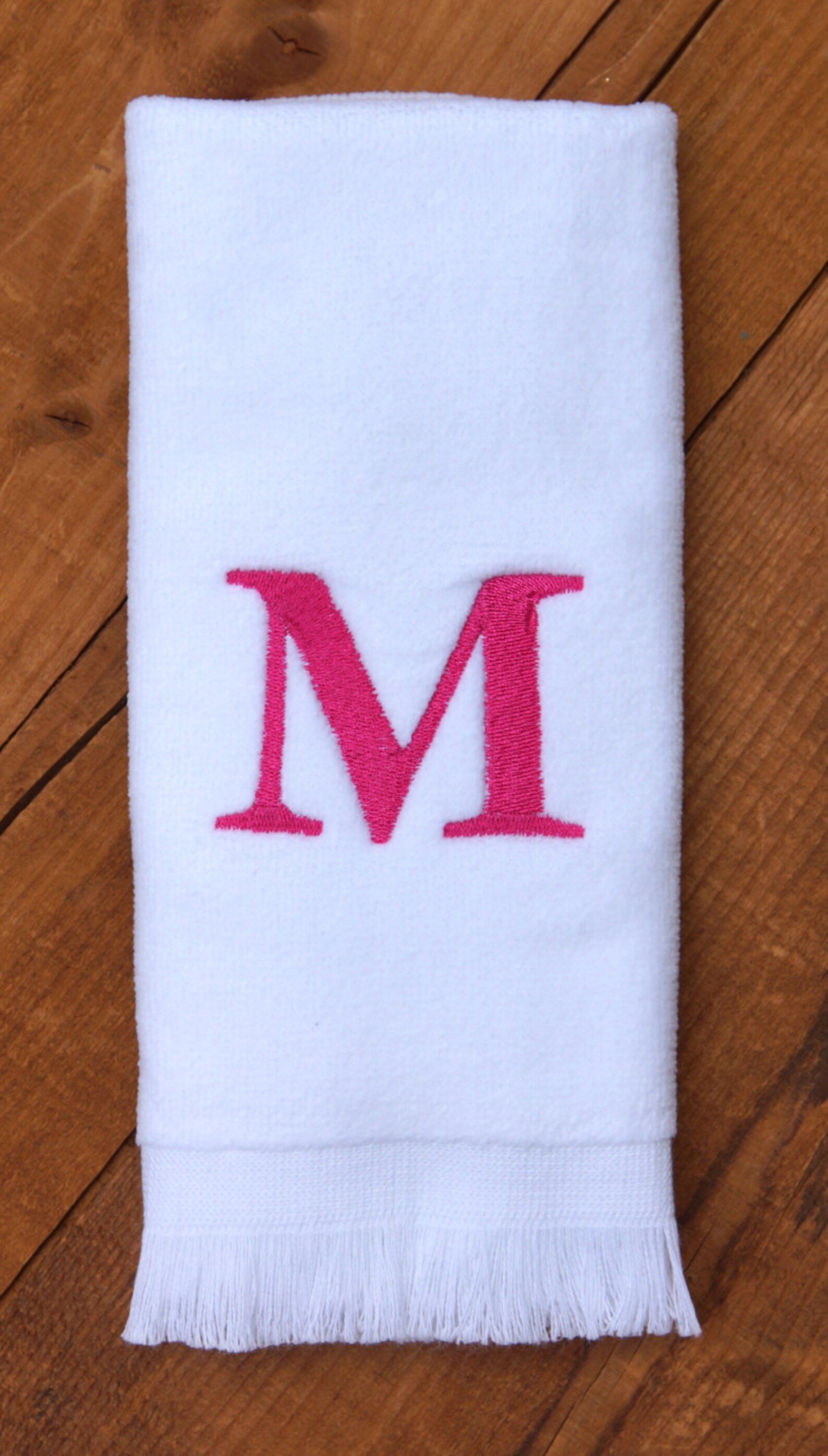 Monogrammed Towels Single Initial Block Font Embroidered Hand | Etsy