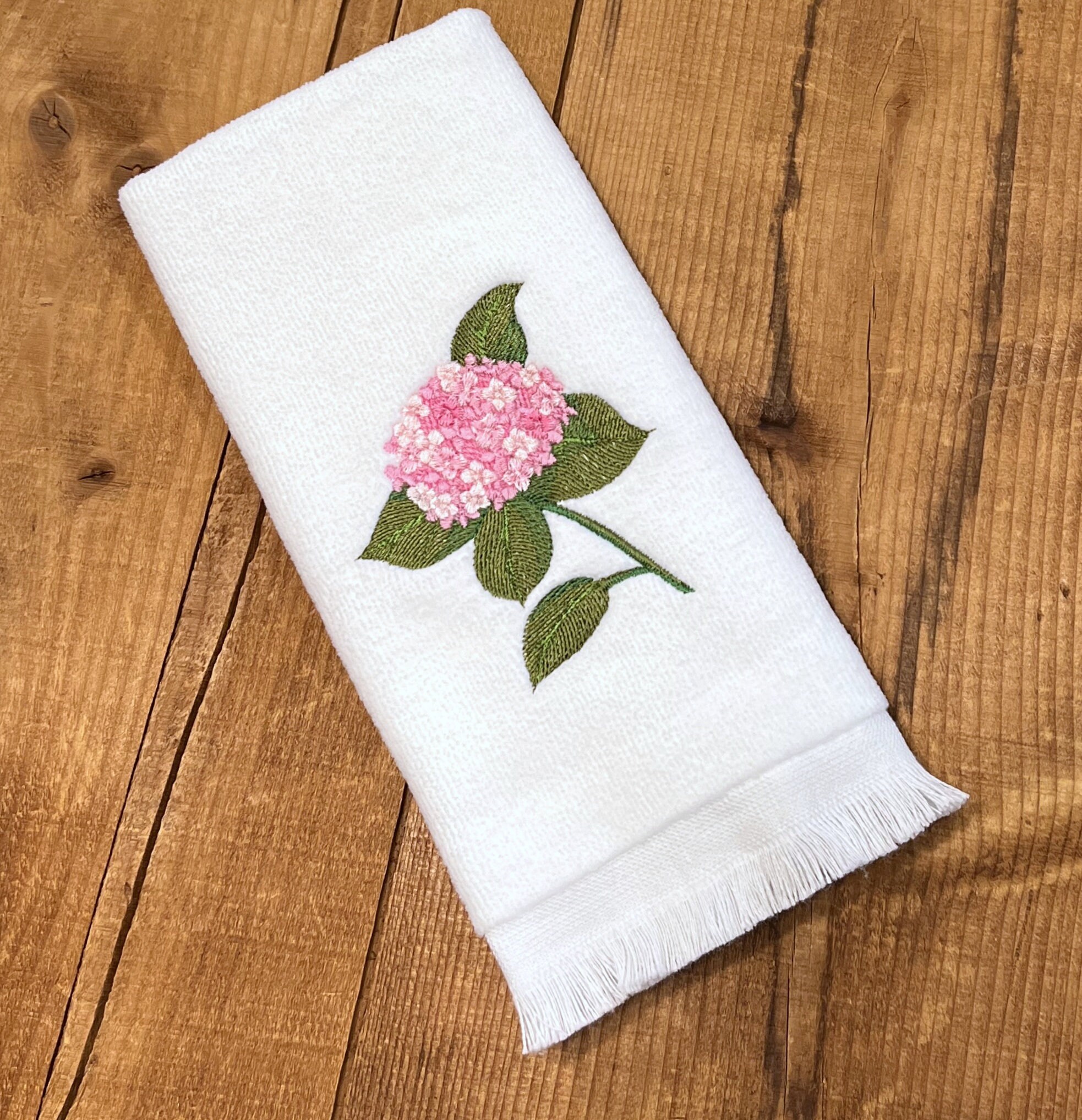 Embroidered Towels Hydrangea Embroidered Hand Towel or - Etsy