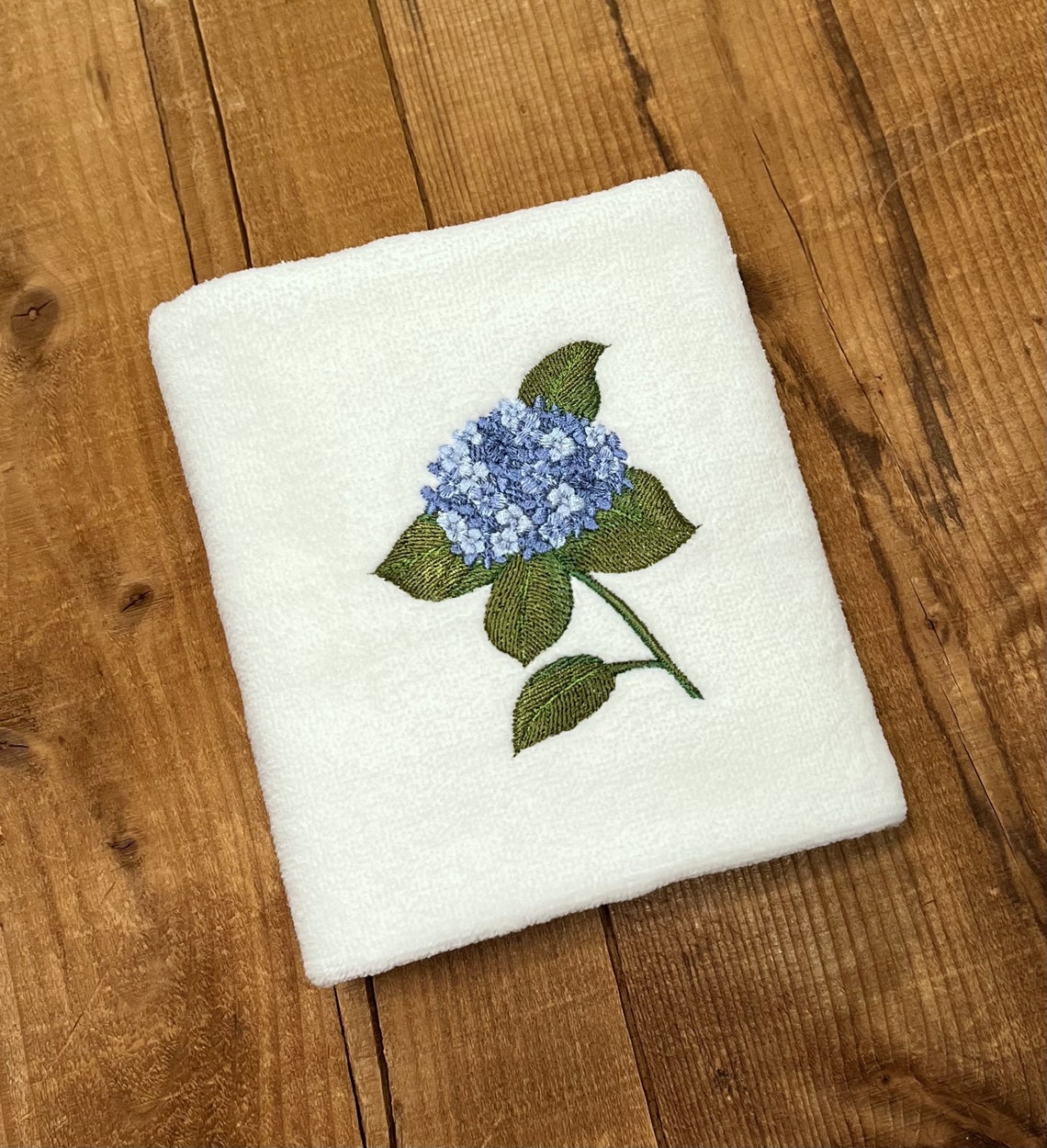 Embroidered Towels Hydrangea Embroidered Hand Towel or - Etsy
