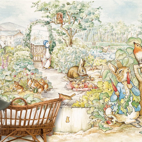 Watercolor Wallpaper With Gray Painted Conifer Trees Self | Etsy