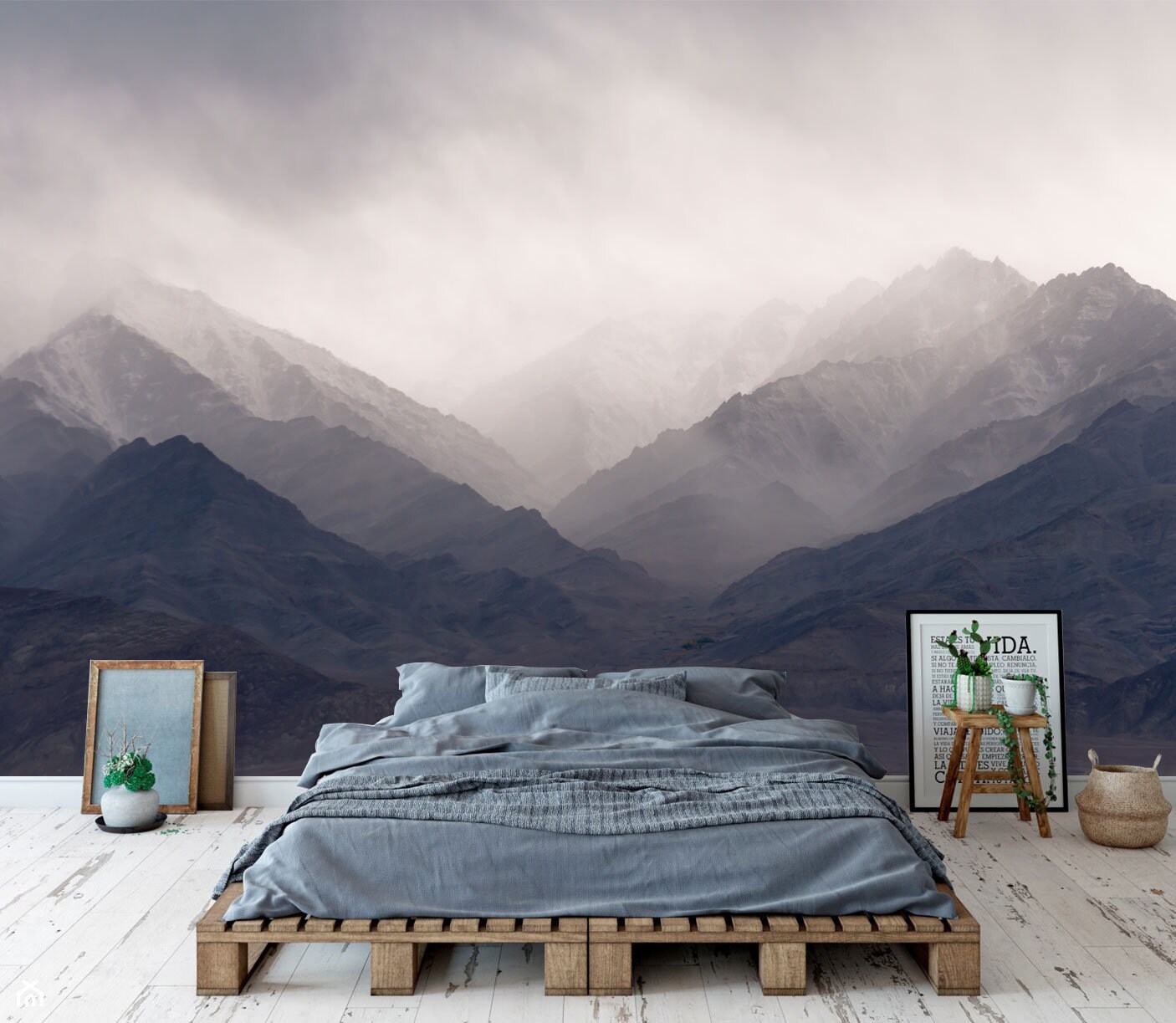 The Mystery of the Mountains Mural Misty Mountain Shadow - Etsy