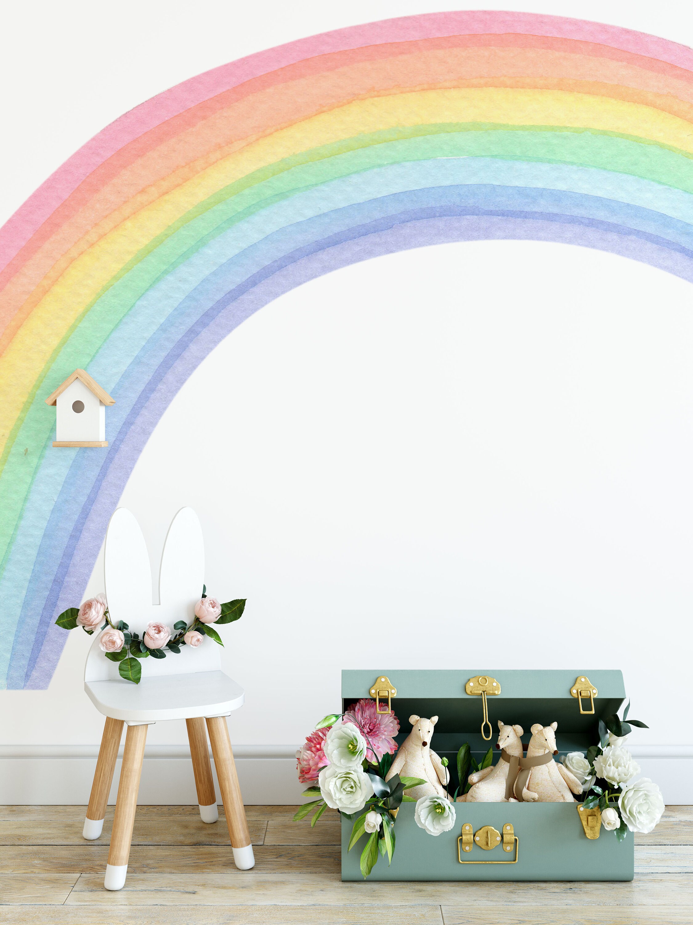 Watercolor Rainbow Wall mural Colorful Rainbow Wall Mural | Etsy