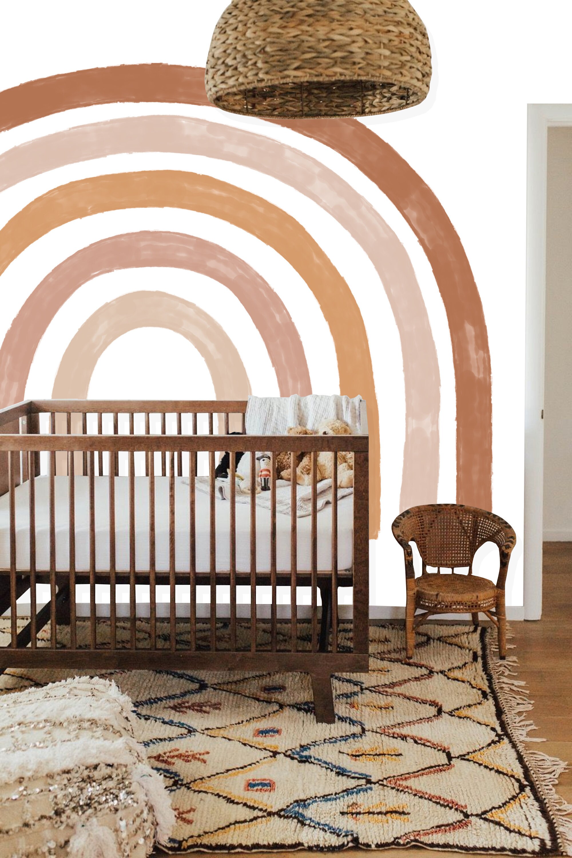 Boho Style Rainbow Wall mural Rainbow in Earthy Tones Wall | Etsy