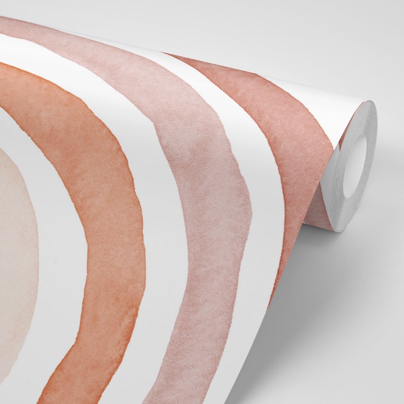 Watercolor Rainbow in Earthy Tones Wall Mural Boho Style - Etsy