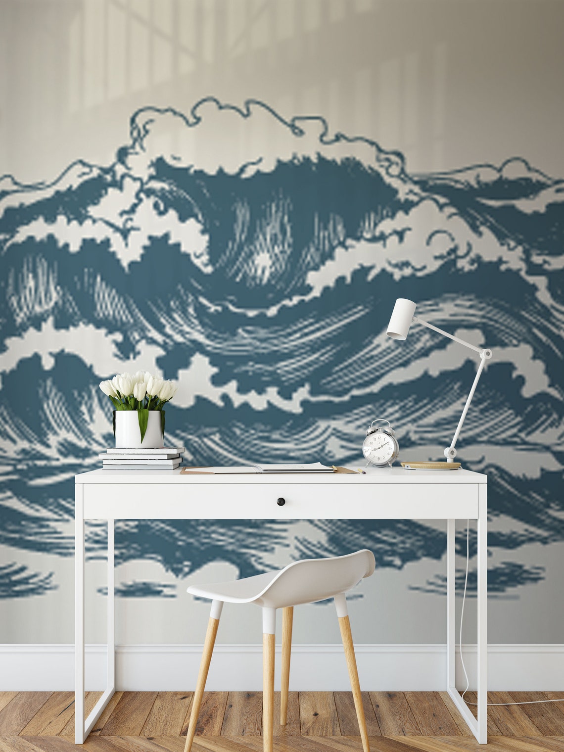 The New Wave Wall Mural Ocean Wall Mural Sea Wallpaper the - Etsy