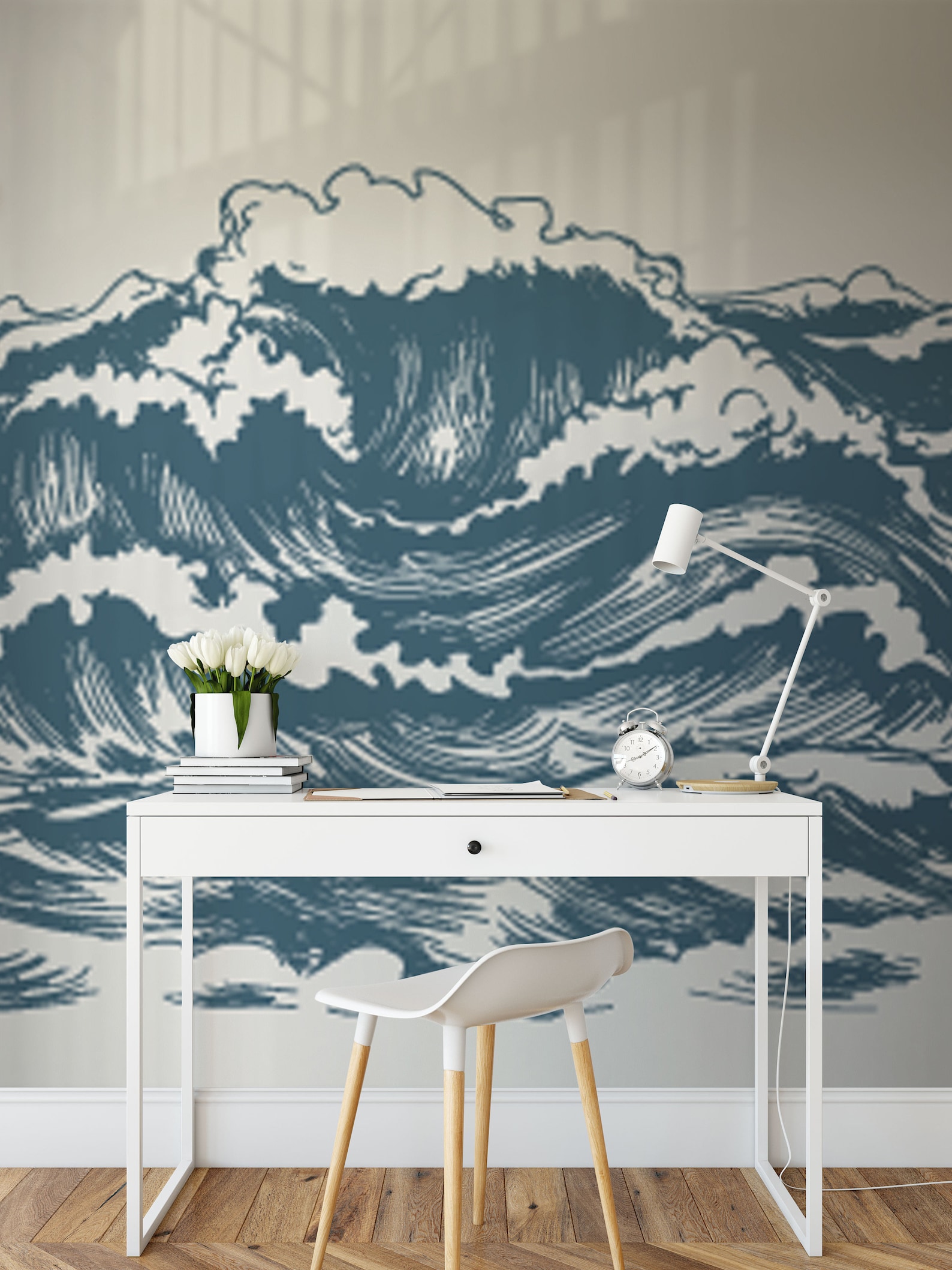 The New Wave Wall Mural, Ocean Wall Mural, Sea Wallpaper, the Big Wave ...
