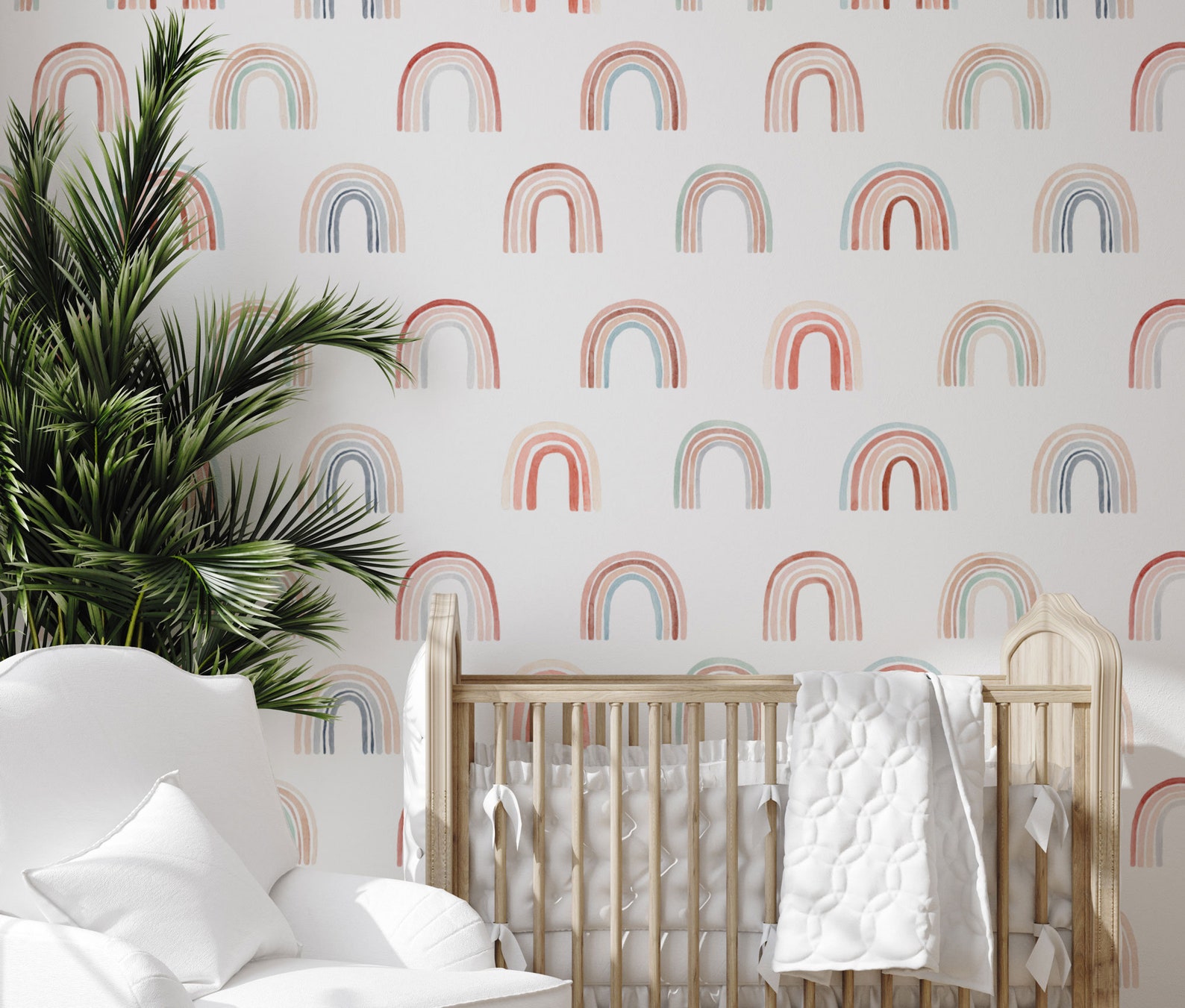 Boho Rainbows Wall Mural Rainbows in Earthy Colors Wallpaper - Etsy