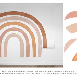 Boho Style Rainbow Wall Mural, Rainbow in Earthy Tones Wall Mural ...