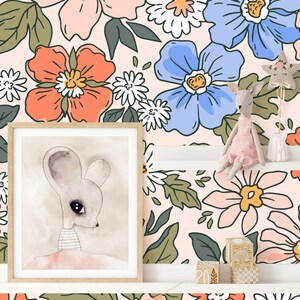 Laila Wall Mural, Wild Flowers Wallpaper, Daisies Wallpaper, Flowers ...