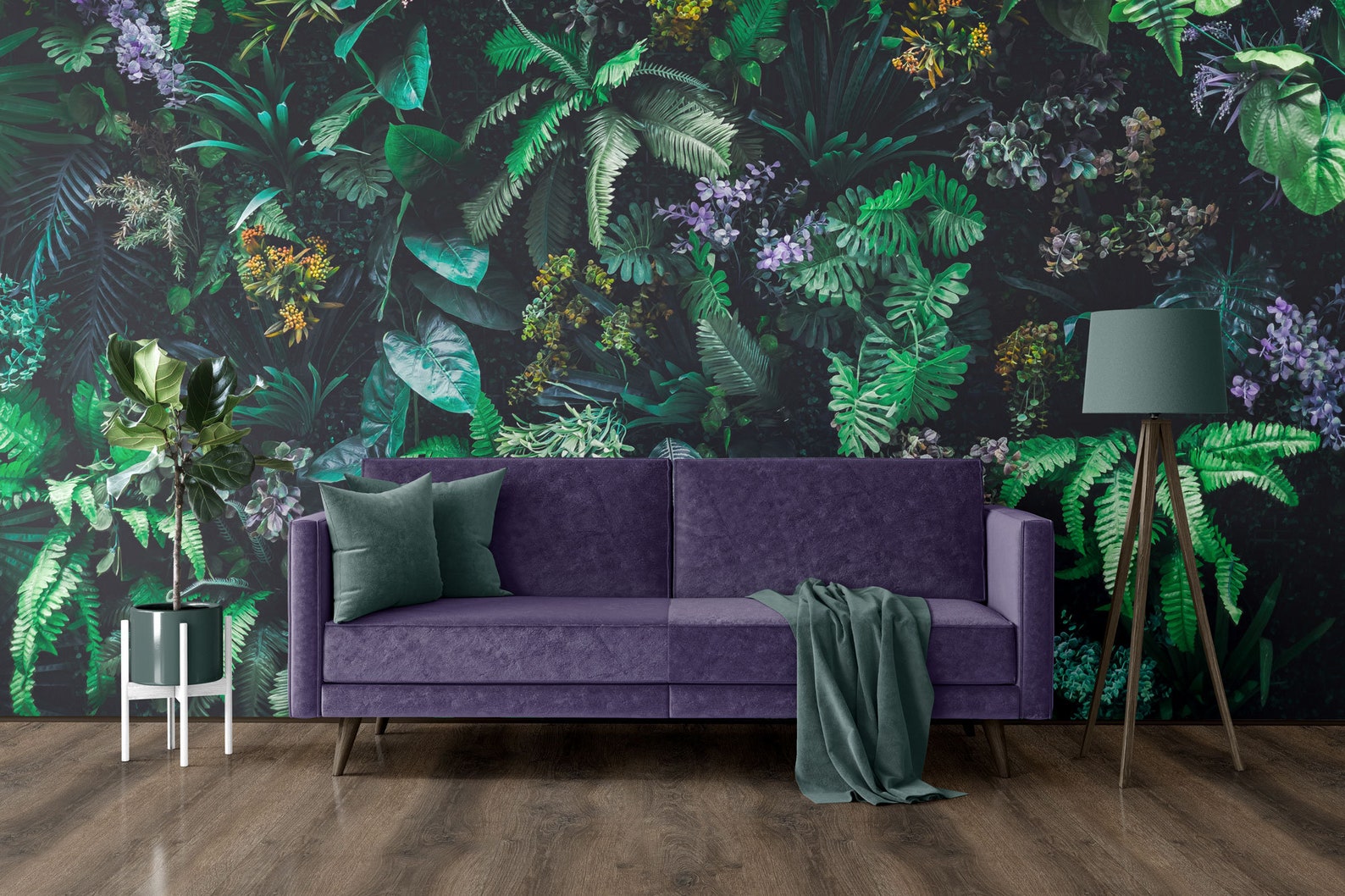 The Garden of Eden Wall Mural Tropical Leaves Wallpaper Lush | Etsy