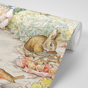 Peter the Rabbit Wall Mural, Fairytale Wall Mural, Fairy Garden ...