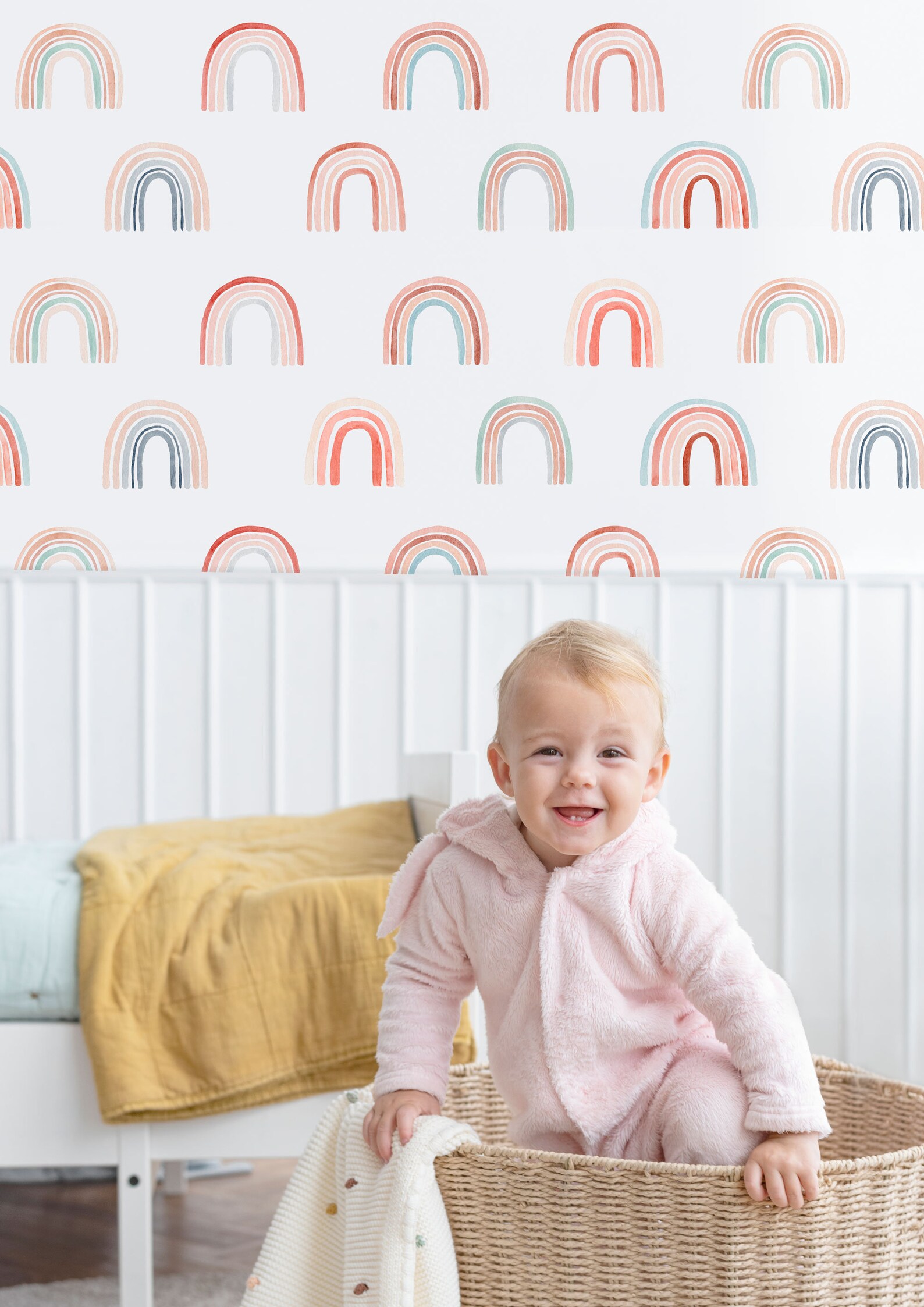 Boho Rainbows Wall Mural Rainbows in Earthy Colors Wallpaper - Etsy