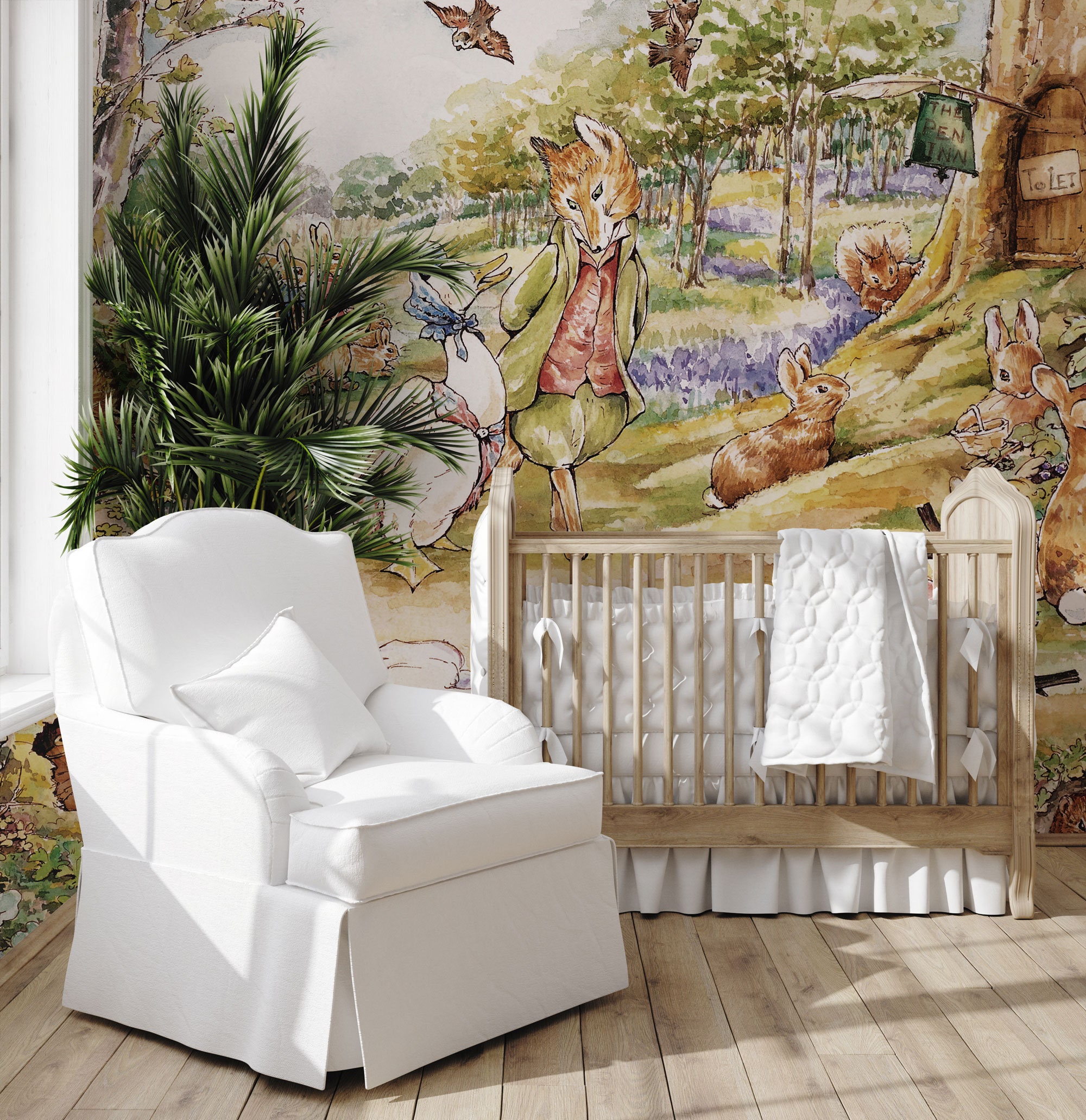 Life in the Woods Wallpaper, Jemima Puddle-duck and Mr. Fox Wallpaper ...