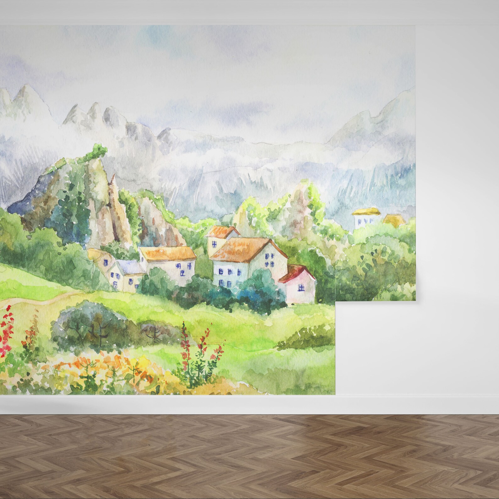 Countryside Wallpaper Countryside Scenic Wall Mural - Etsy