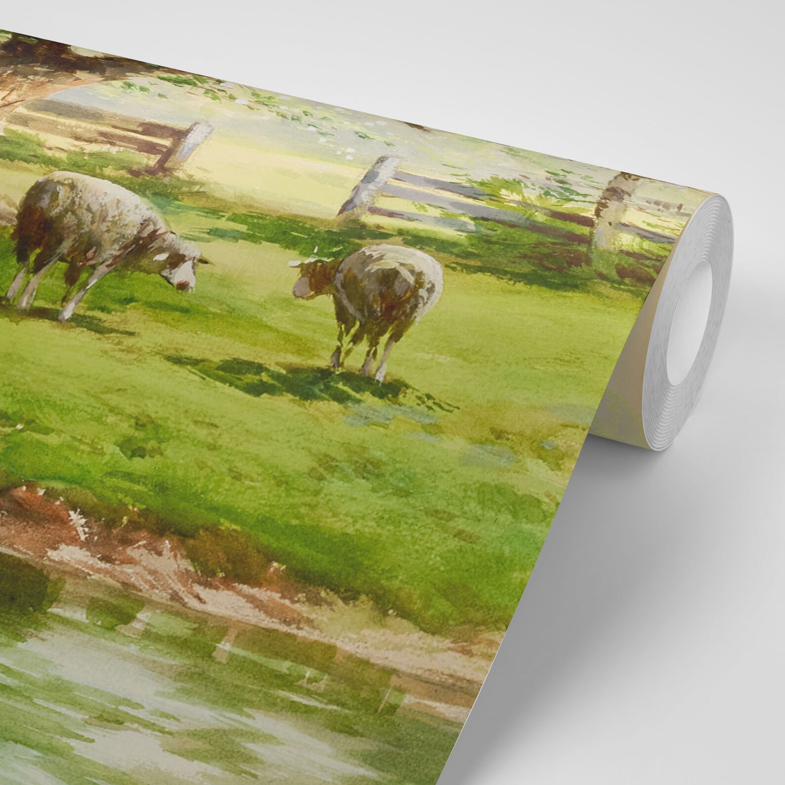 Pastoral Landscape Wall Mural Vintage Rural Scene Wall Mural - Etsy