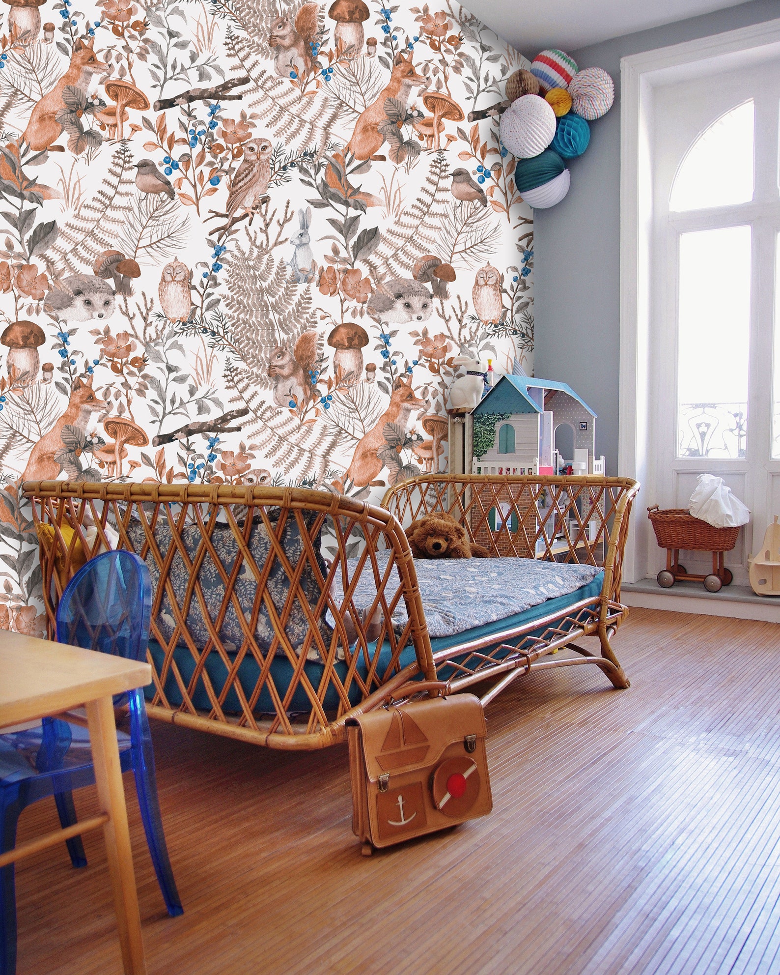 Forest Walk Wall Mural, Into the Woodlands Wall Mural, Forest Animals ...