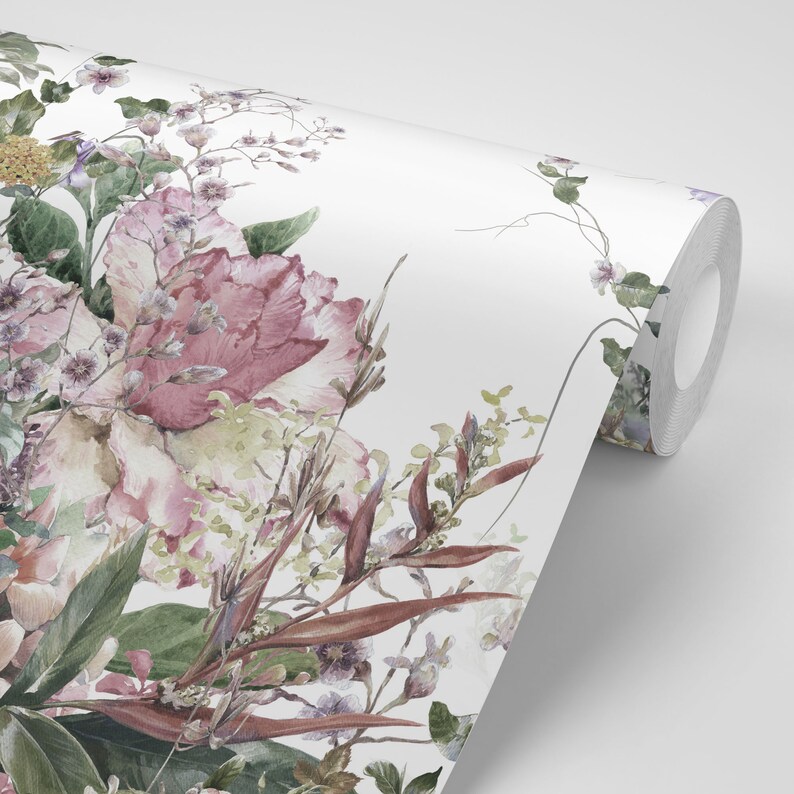Blossom Spring Garden Wall Mural Floral Wallpaper Shabby - Etsy