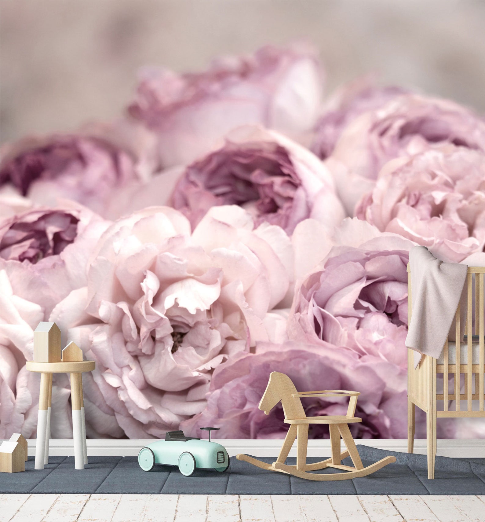 The Peony Garden Wall Mural, Peony Roses Flowers Wallpaper, Floral ...