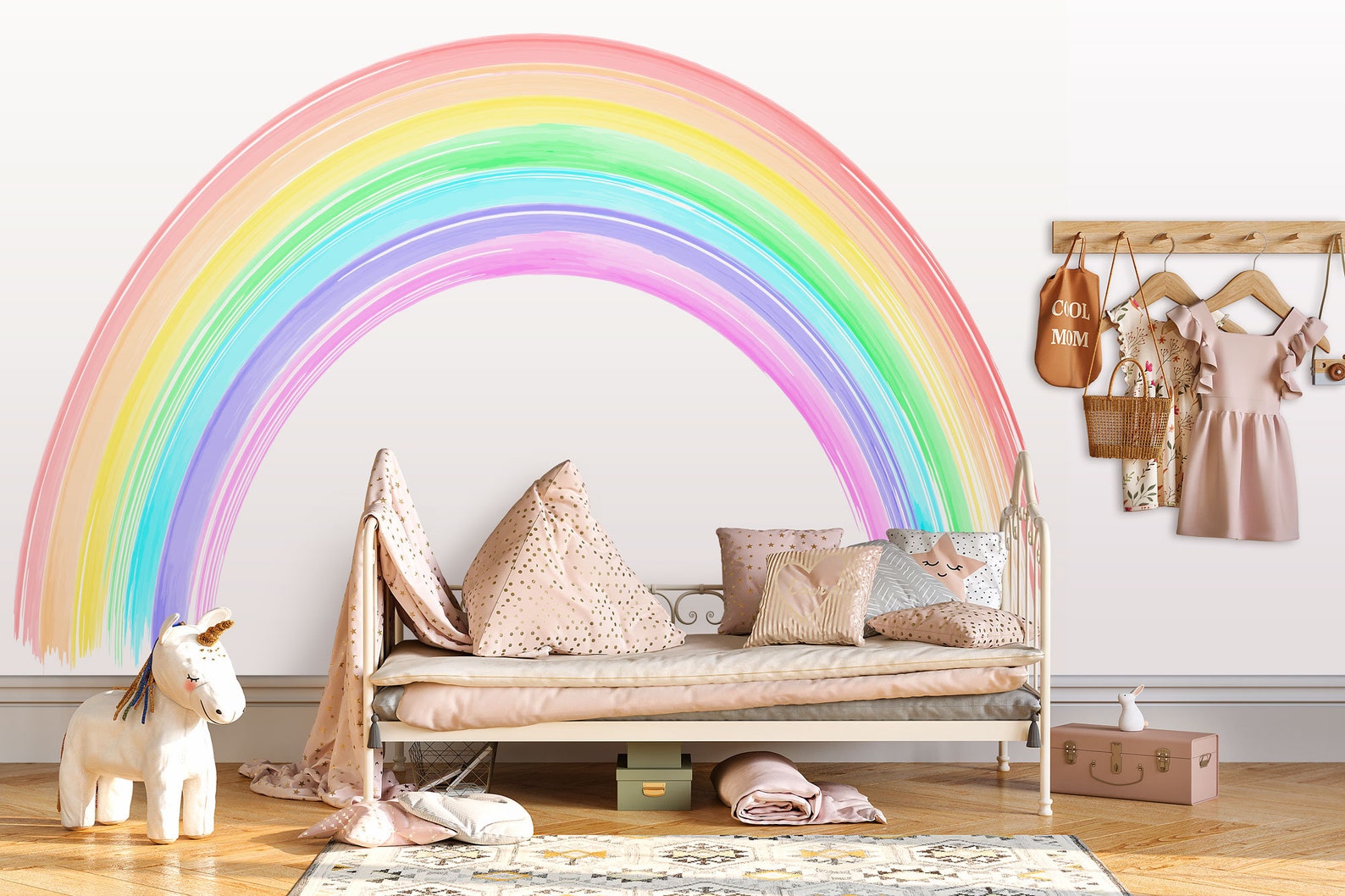 Seven Colours of the Rainbow Wall Mural Colorful Rainbow Wall - Etsy