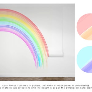 Seven Colours of the Rainbow Wall Mural, Colorful Rainbow Wall Mural ...