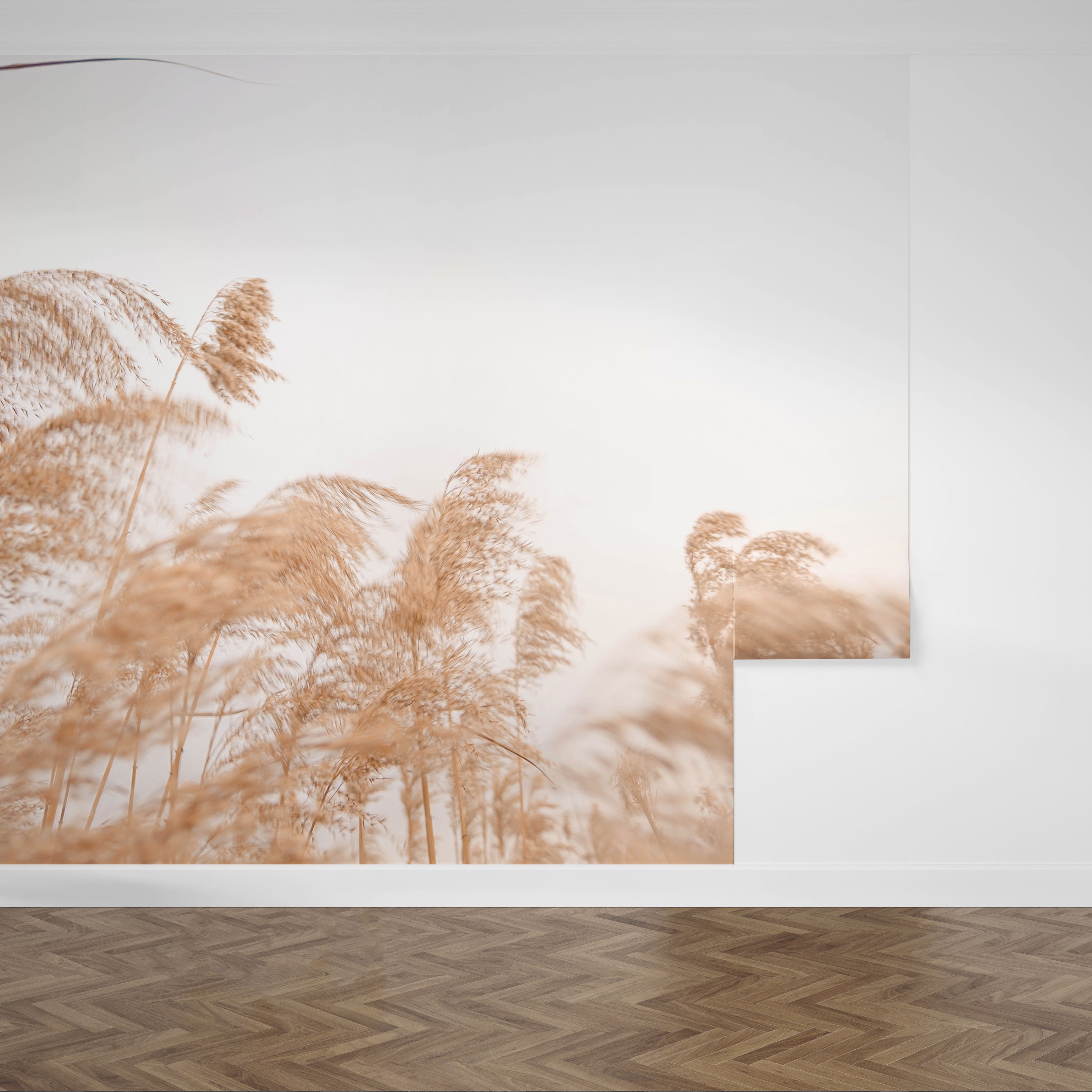 Boho Pampas Gras Wand wandbild, Boho Stil Tapete, Neutrale Farben ...