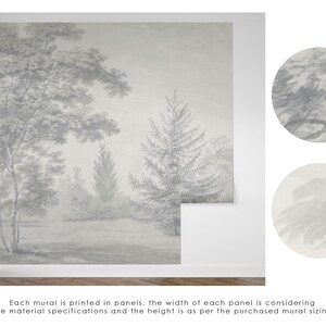 Vintage Subtle Scene Wall Mural, Scenic Wall Mural, Vintage Landscape ...